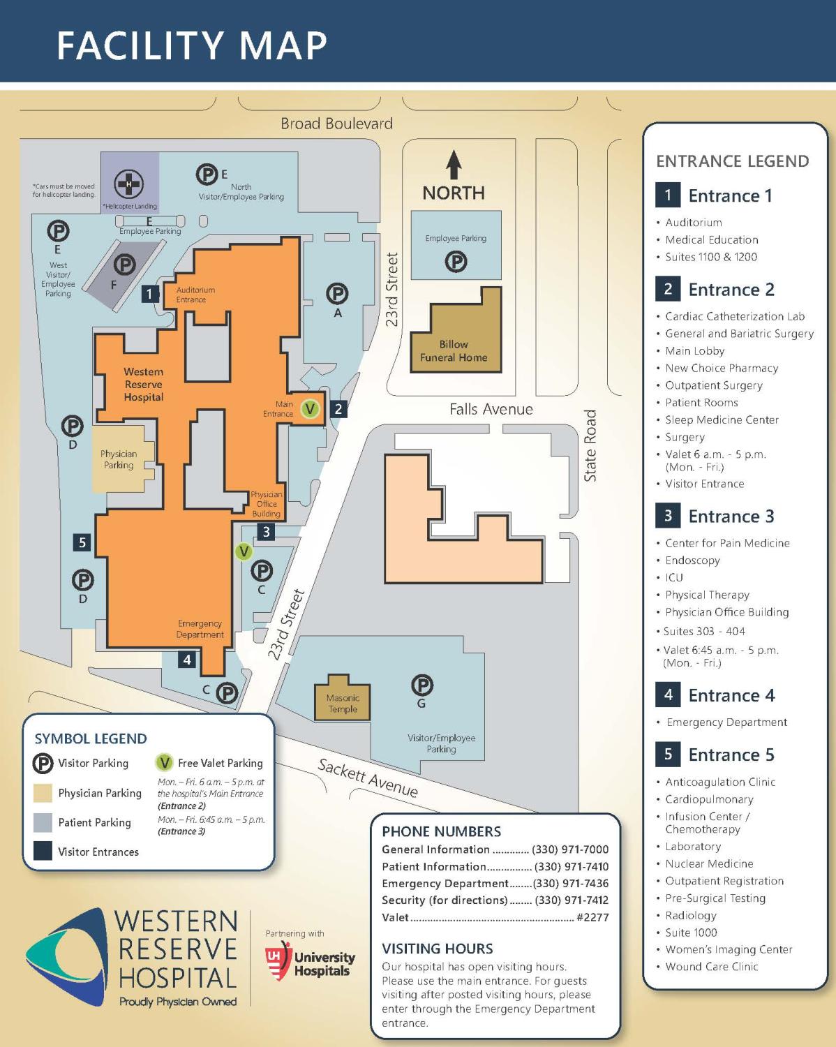 Facility Map | Western Reserve Hospital